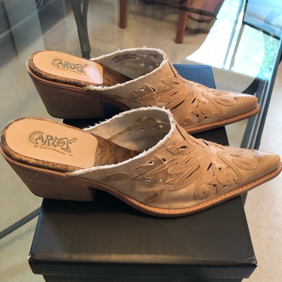 Carlos Santana | Shoes | Wow Rare Carlos Santana Rodeo Mules Tan ...